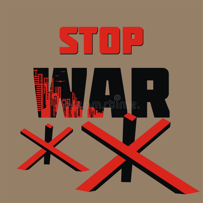 Stop war poster stock vector. Illustration of cityscape - 86278914