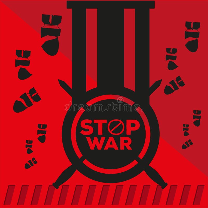 Stop war poster stock vector. Illustration of military - 173772400
