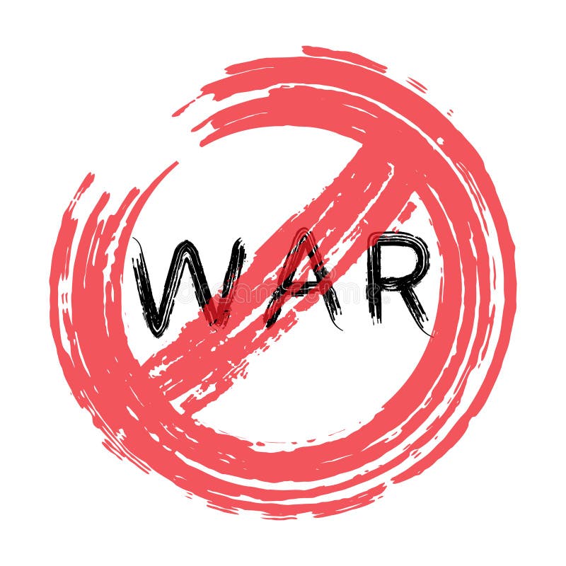 Stop War Red Black Brush Symbol Vector Stock Vector - Illustration of ...