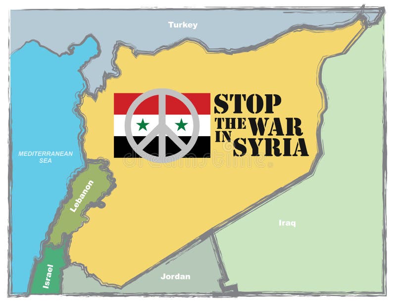 Stop the war in Syria stock vector. Illustration of arab - 59287678
