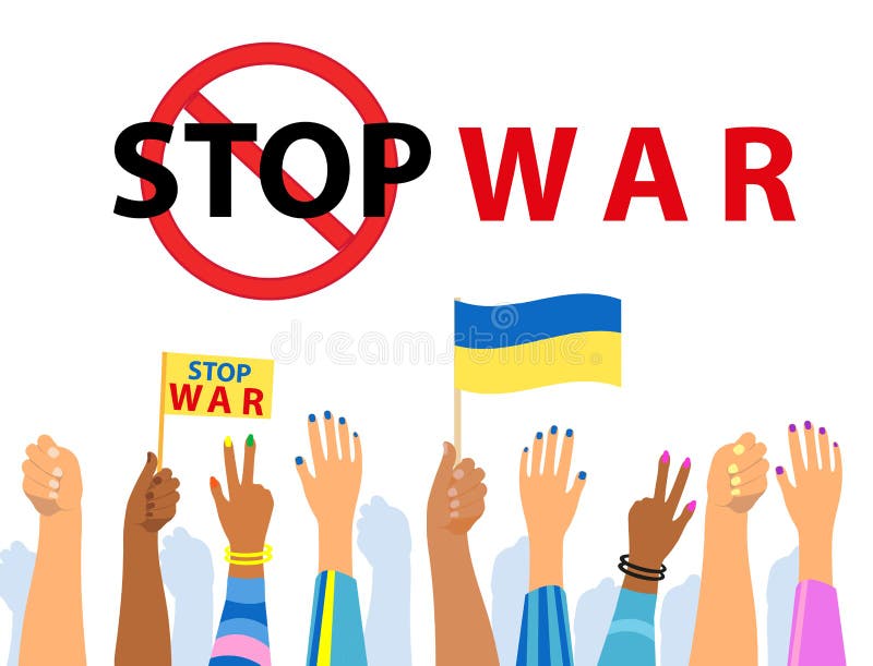 Stop War Ukraine. World Peace. Hand Hold Flag of Ukraine, Peace Sign ...