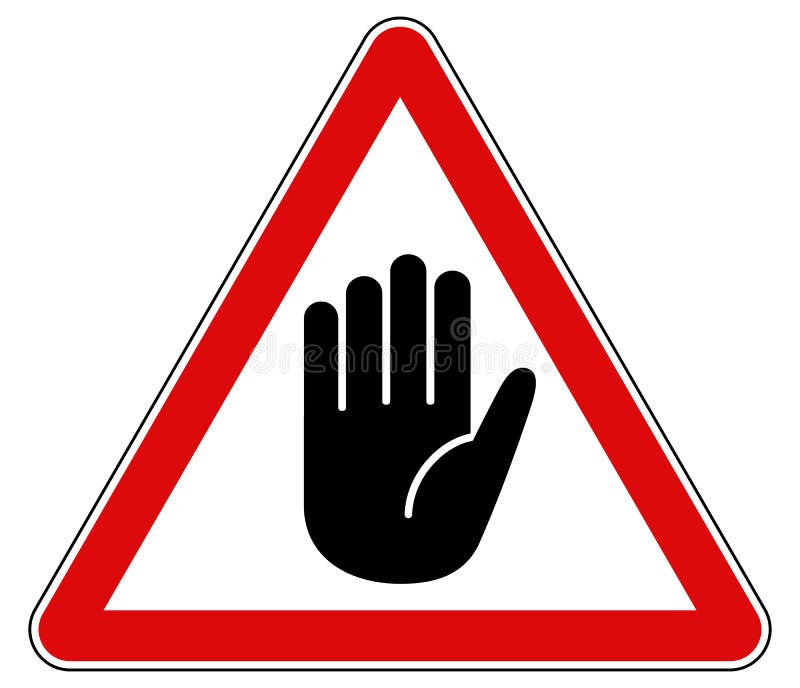 Stop. Triangular Road Sign with Exclamation Mark on Yellow Background ...
