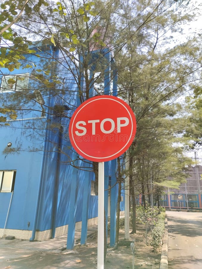 Stop warning sign stock image. Image of round, forbidden - 304650653
