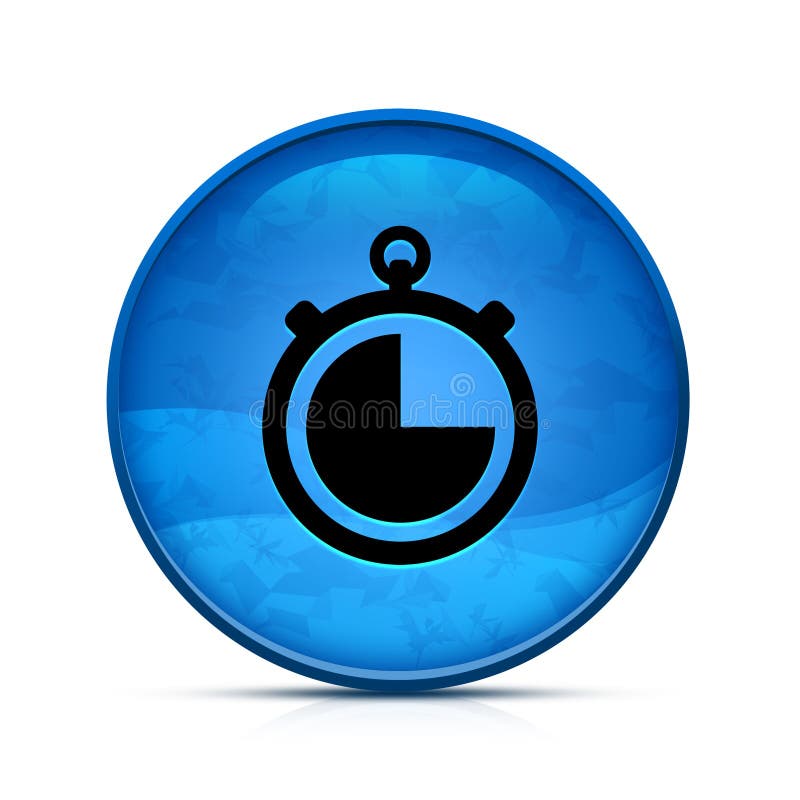 Stop Watch Icon on Classy Splash Blue Round Button Illustration Stock ...