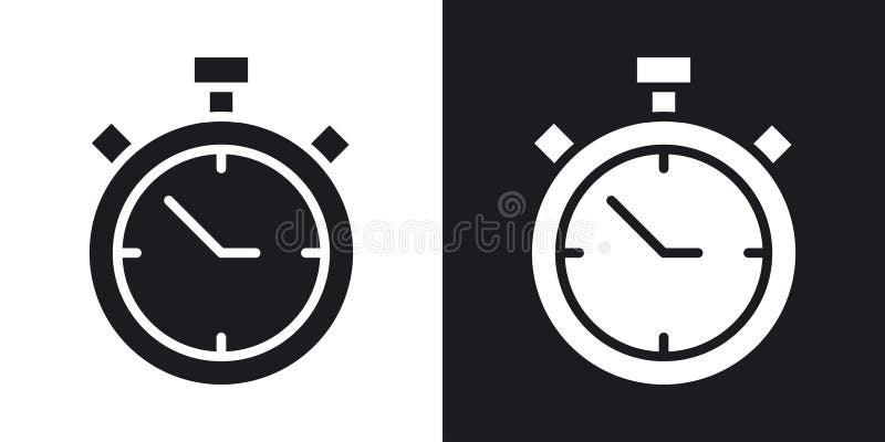 Stop Watchline in Thin Line Black Color. Flat Simple Vector Symbols ...