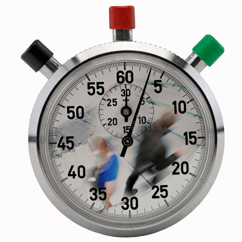 Stop Watch with People in a Rush Stock Photo - Image of urgency, people ...