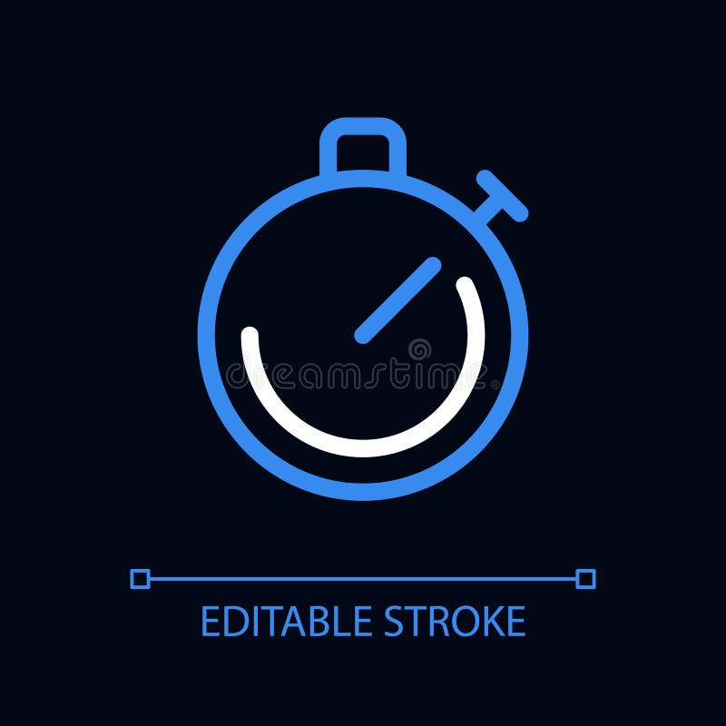 Stop Watch Pixel Perfect Color Linear Ui Icon for Dark Theme Stock ...