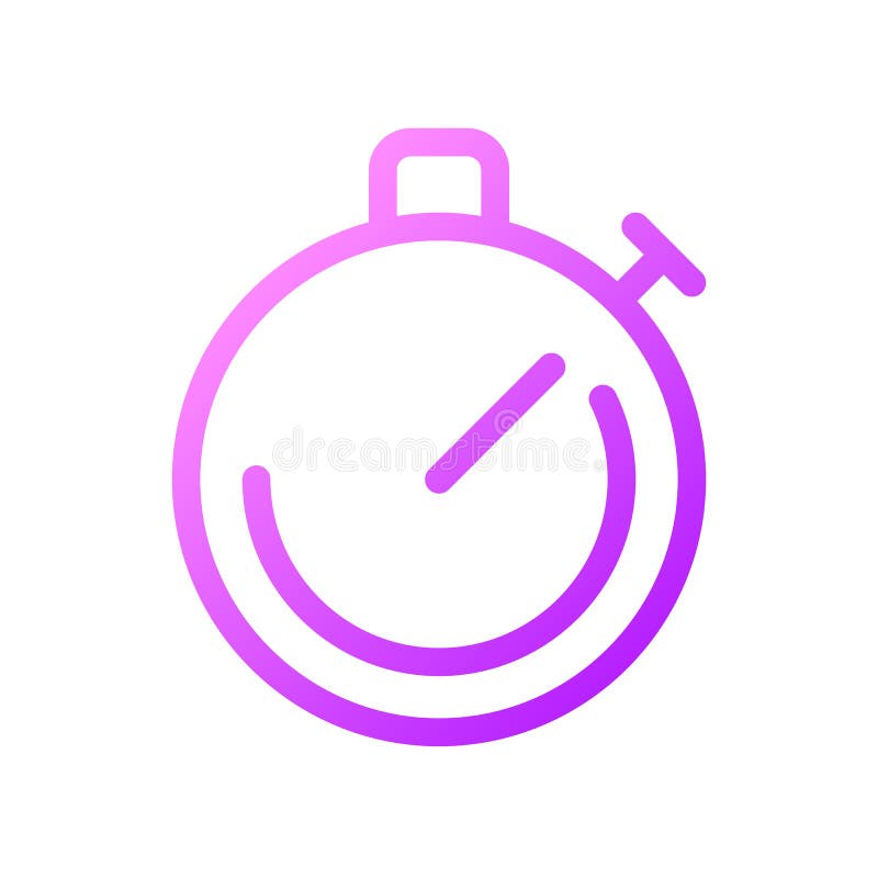 Stop Watch Pixel Perfect Gradient Linear Ui Icon Stock Vector - Illustration of countdown ...
