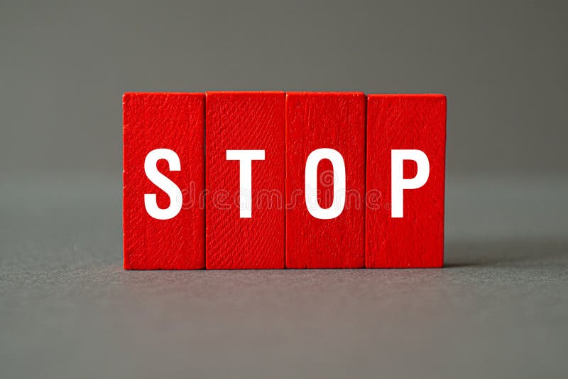 Stop - Word Concept on Building Blocks Stock Photo - Image of board ...