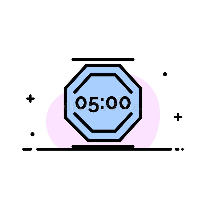 Stop Work, Rest, Stop, Work, Working Business Flat Line Filled Icon ...