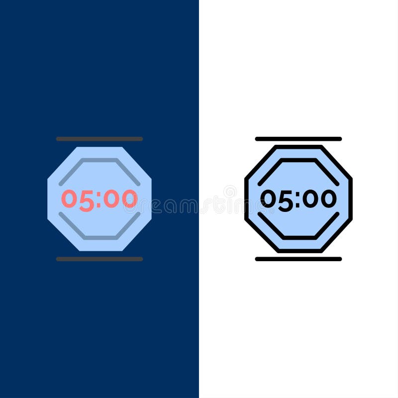 Stop Work, Rest, Stop, Work, Working Icons. Flat and Line Filled Icon ...