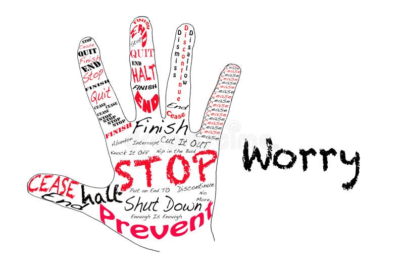 Stop Worry stock illustration. Illustration of outline - 84058225