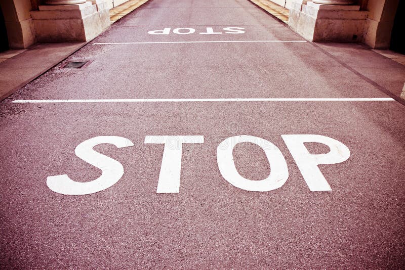Stop Written on Red Asphalt Stock Photo - Image of sign, stop: 58814210