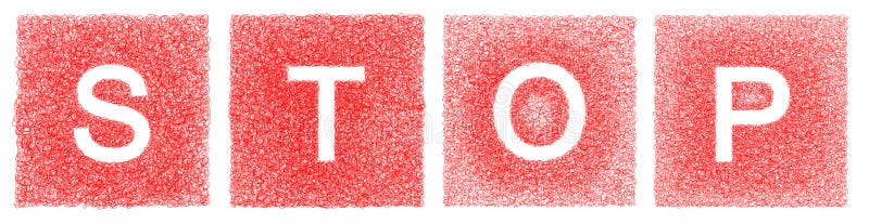 Stop Written with Red Handmade Letters Stock Illustration ...