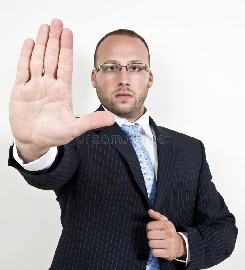 Angry Businessman Saying Stop, Hand Stock Image - Image of lifestyle ...