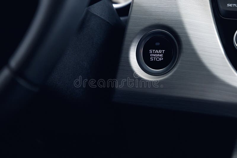 Stopknop Van Een Moderne Auto Met Motor Stock Afbeelding - Image of ...