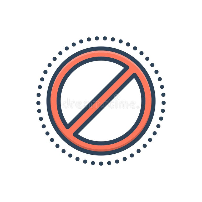 Color Illustration Icon for Stopped, Limit and Sign Stock Illustration ...