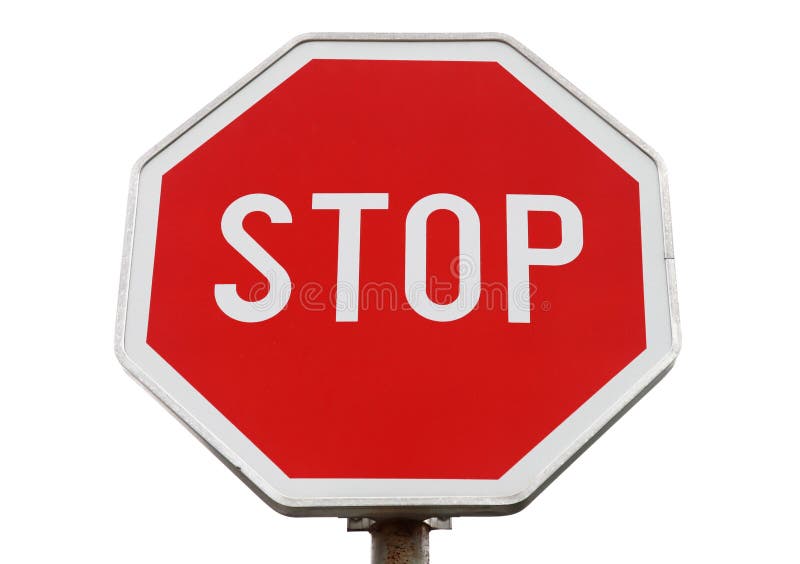 Stoppschild isoliert stockfoto. Bild von text, halt, sechseck - 32443206
