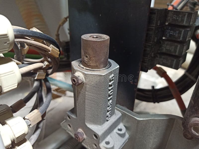 Stopper Piston in Machine Wood Cutting Knife Stock Image - Image of ...