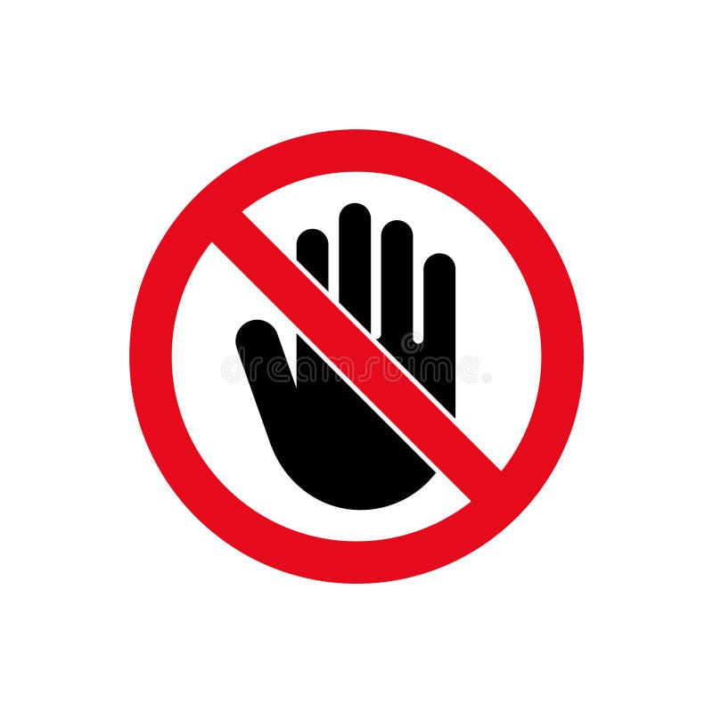 Handverboden Vectorteken. Stop De Hand Stock Illustratie - Illustration ...