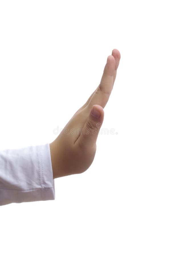 Stopping Hand Isolated Over White Background. Stock Photo - Image of ...