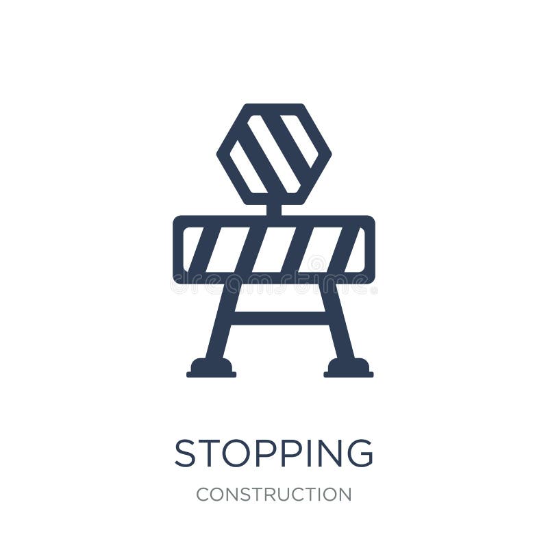 Stopping Icon. Trendy Flat Vector Stopping Icon on White Background ...
