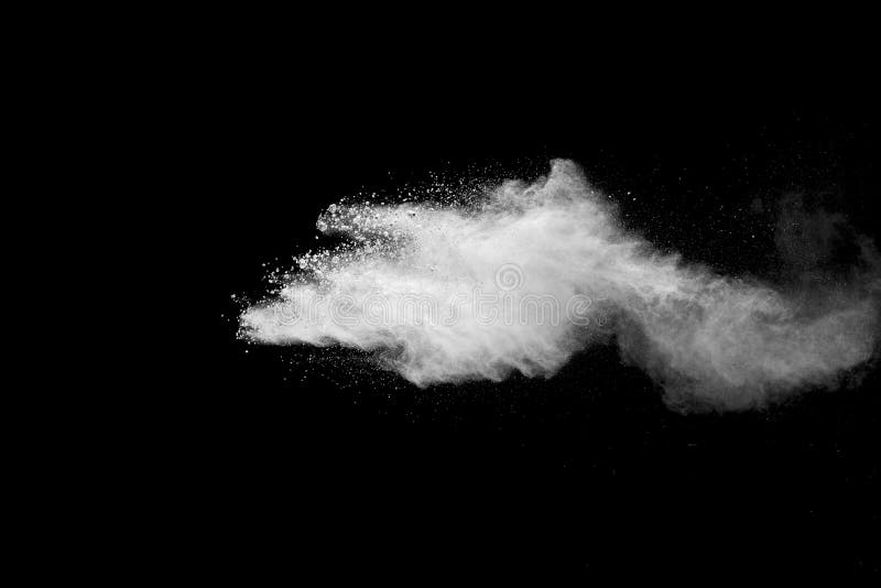 Explosion of White Dust on Black Background. Stock Photo - Image of ...