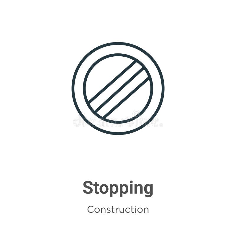 Stopping Outline Vector Icon. Thin Line Black Stopping Icon, Flat ...