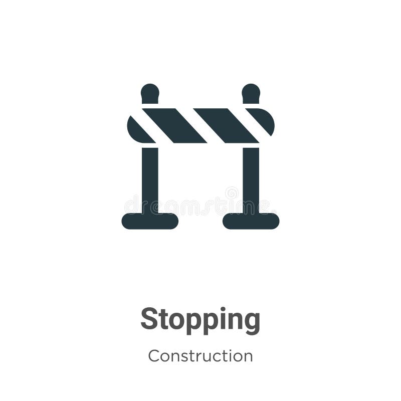 Stopping Vector Icon on White Background. Flat Vector Stopping Icon ...