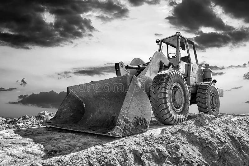 Excavator Black And White