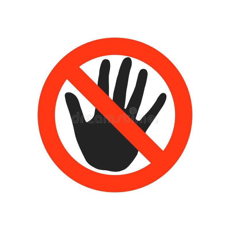 Stoppschild Mit Schwarzer Hand- Illustration Stock Abbildung ...