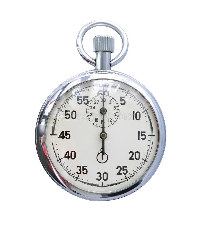 Klassische Mechanische Analoge Stoppuhr Isoliert Auf Weiß Stockbild ...