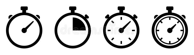 Stoppuhr-Icons. Timer-Symbol. Symbol. Alarmpiktogramm Stock Abbildung ...
