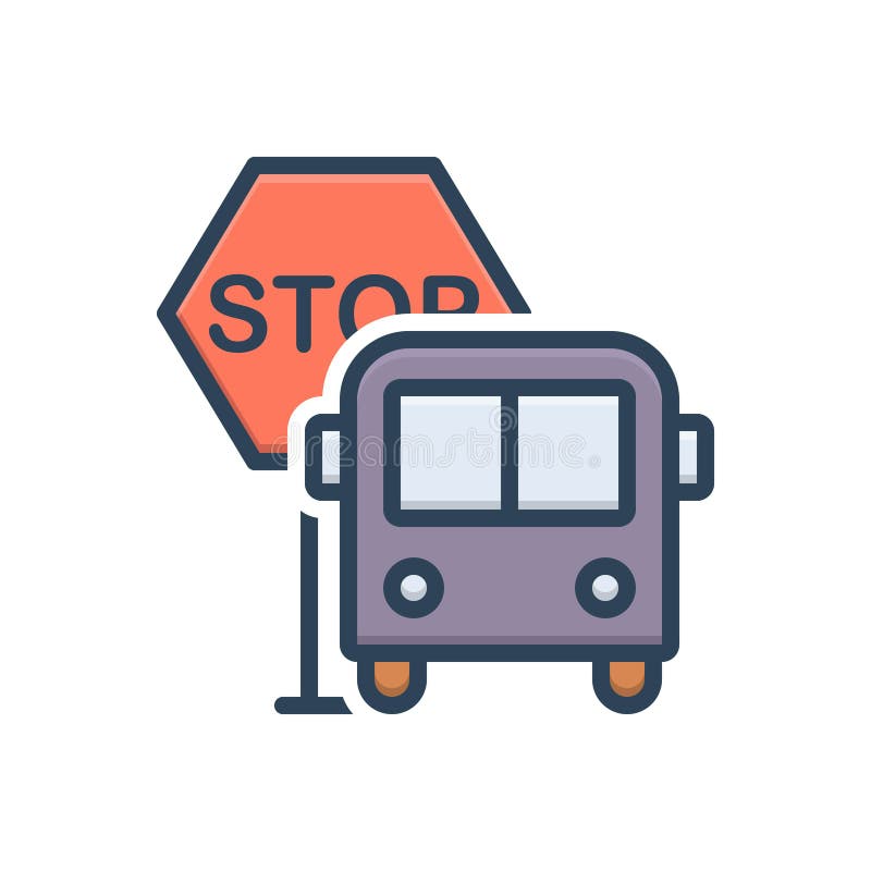 Color Illustration Icon for Stops, Bus Station and Traffic Stock ...