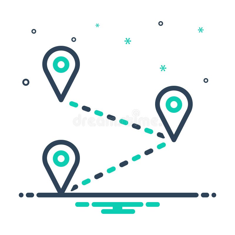 Mix Icon for Stops, Location and Map Stock Vector - Illustration of ...