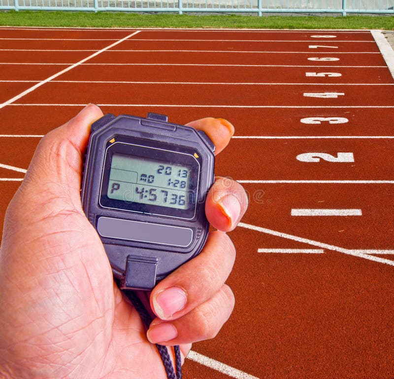Stopwatch in Athletics Field Stock Photo - Image of number, accuracy ...