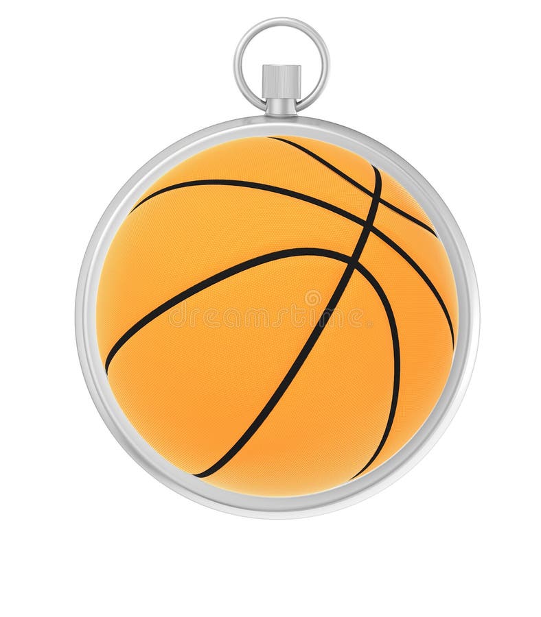 Stopwatch and Basketball Ball in Middle of the Stock Illustration ...