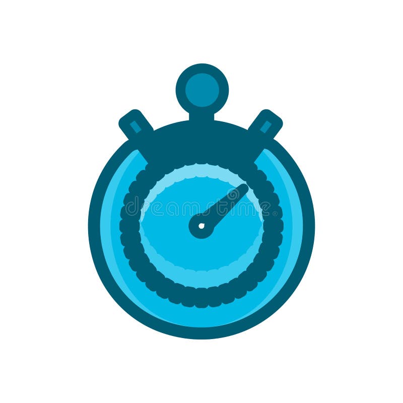 Stopwatch Blue Icon Vector Illustration Isolated on White Background ...