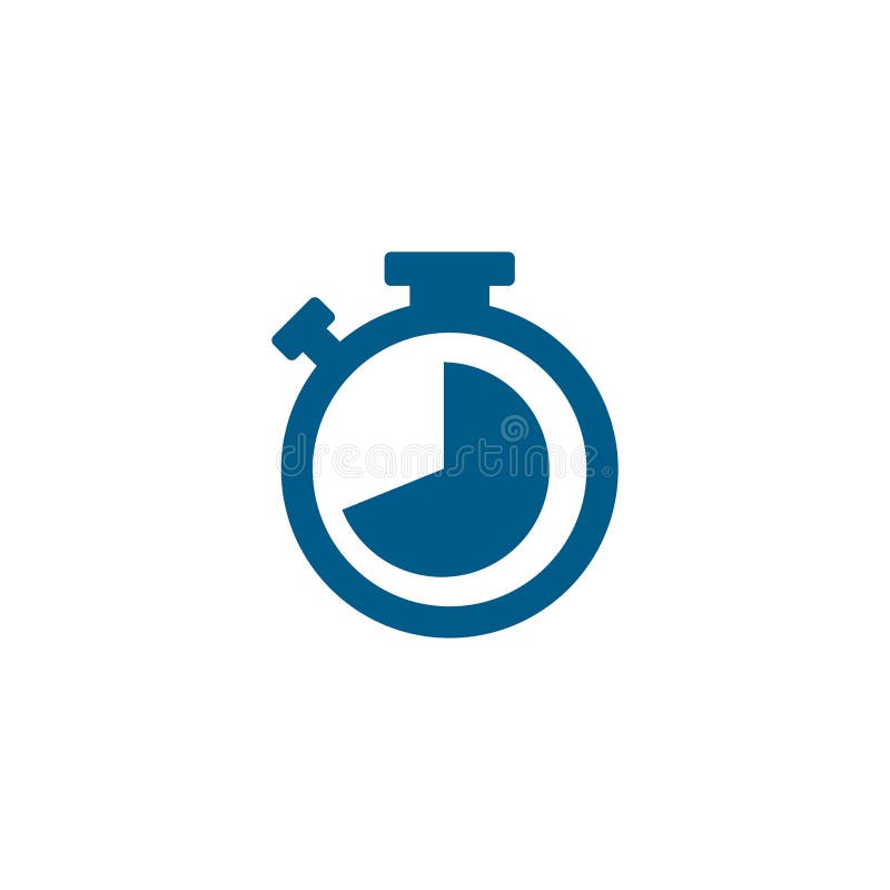 Stopwatch Blue Icon on White Background. Blue Flat Style Vector ...