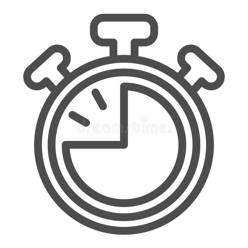 Stopwatch With Buttons 45 Seconds Timer Chronometer Line Icon Time