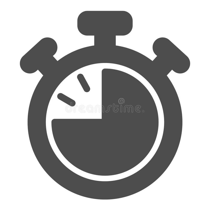 Stopwatch With Buttons 45 Seconds Timer Chronometer Solid Icon Time