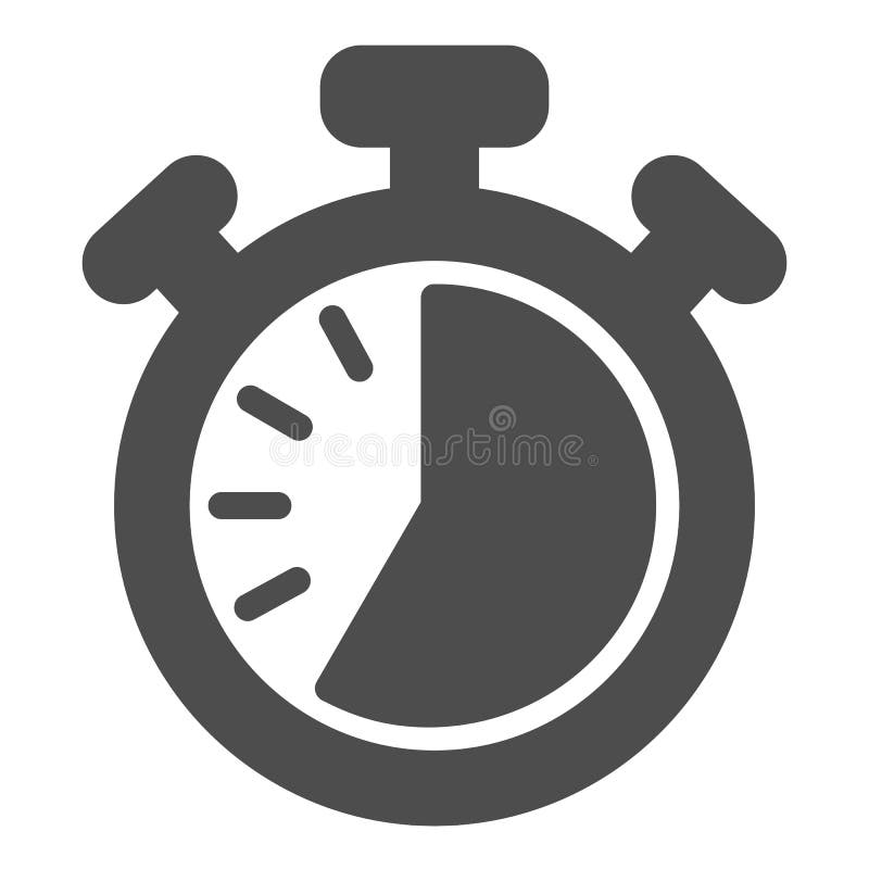 Stopwatch With Buttons 35 Seconds Timer Chronometer Solid Icon Time