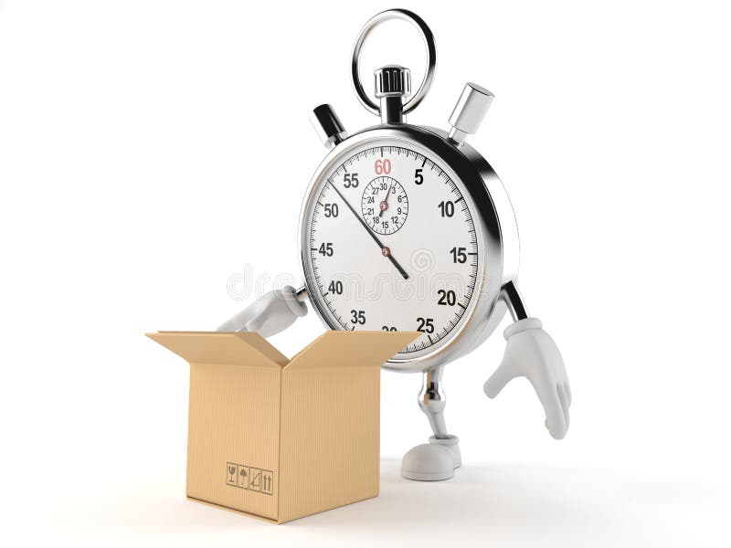 Stopwatch in an Open Cardboard Box Stock Vector - Illustration of ...