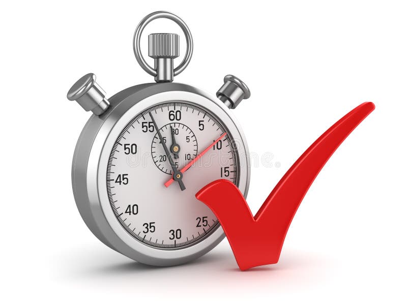Stopwatch with Checkmark Symbol Stock Illustration - Illustration of ...