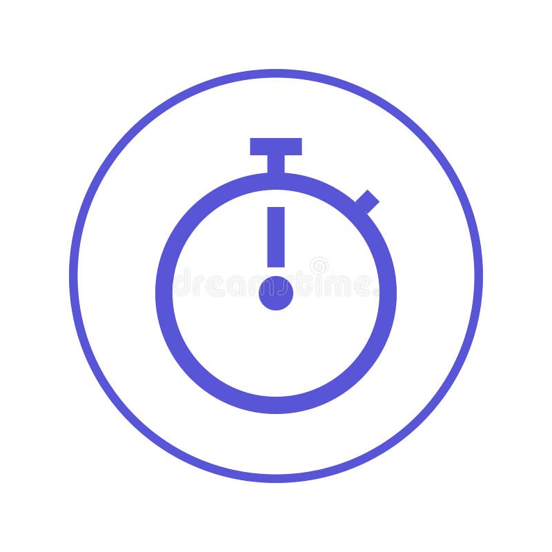 Stopwatch Chronometer Circular Line Icon. Round Sign. Flat Style Vector Symbol. Stock Vector ...