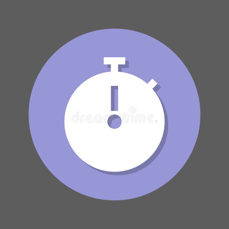 Stopwatch Chronometer Flat Icon. Round Colorful Button, Circular Vector Sign with Shadow Effect ...