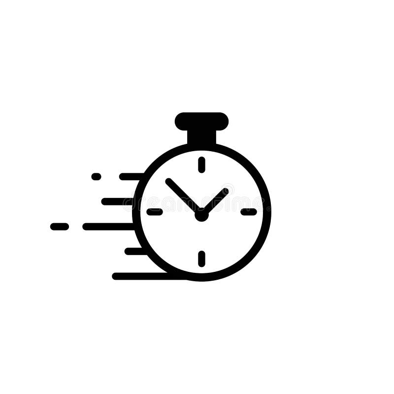Simple, Black and White Timer/stopwatch Icon. Isolated on White Stock ...