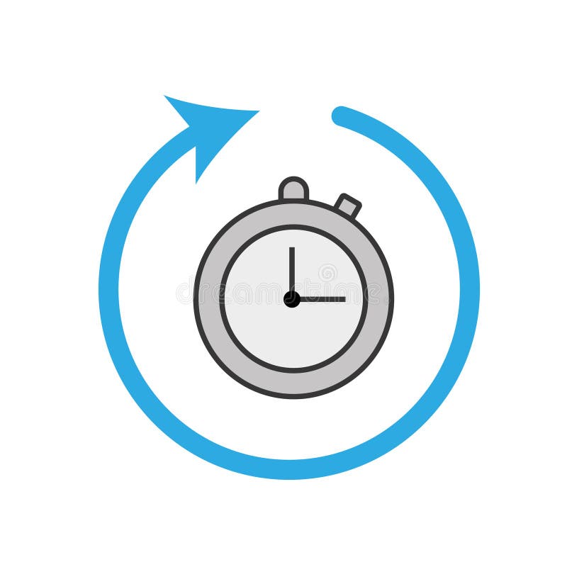 Stopwatch with Circular Arrow. Vector Stock Illustration - Illustration ...