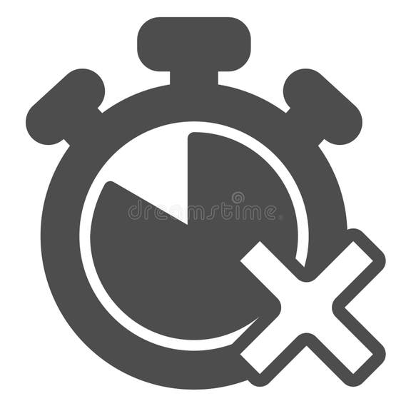 Stopwatch Clock and Cross Solid Icon, Project Schedule Concept. Vector Graphics Stock Vector ...