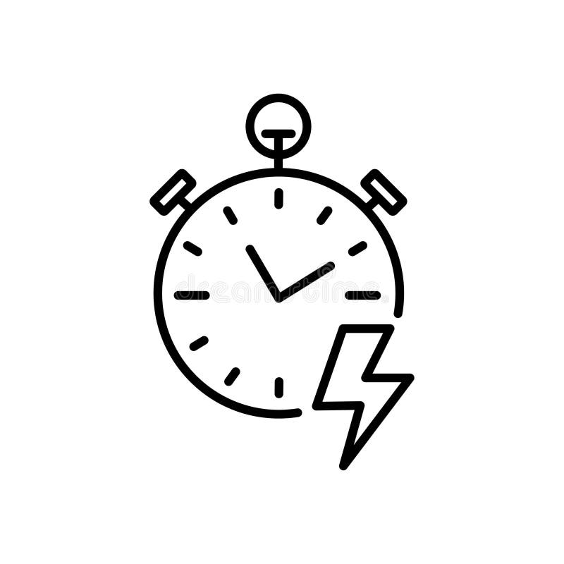 Fast Service Line Icon. Flash Time Linear Style Sign for Mobile Concept ...